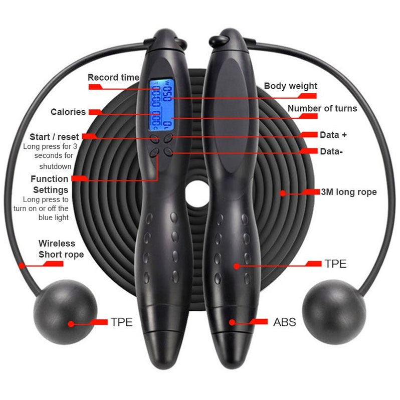 Electronic Counting Skipping Rope (3m) | Skipping Ropes — Flamin' Fitness